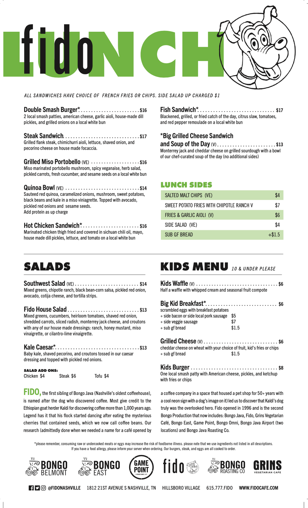 Fido Café | All-Day Dining & Organic Coffee in Nashville’s Hillsboro ...